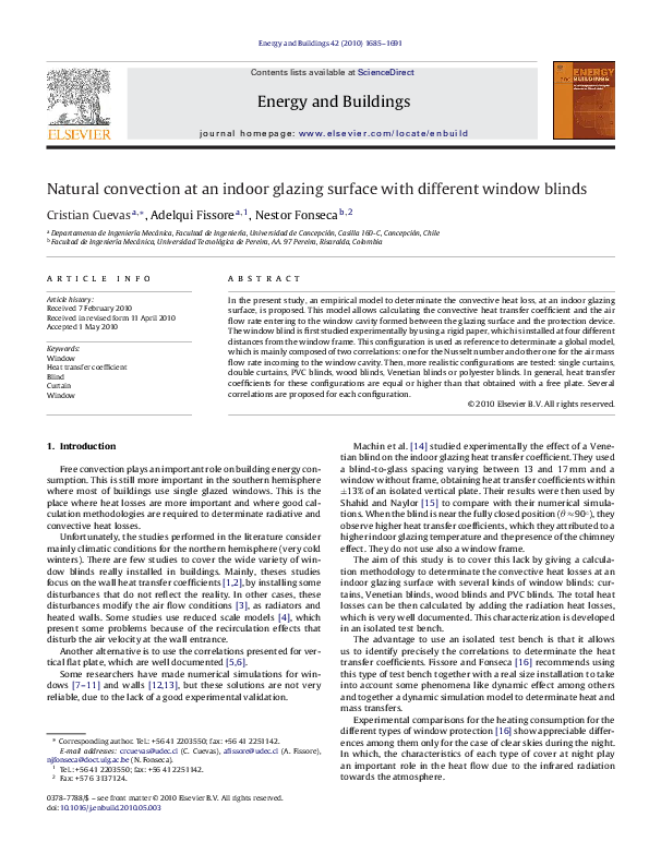 (PDF) Natural convection at an indoor glazing surface with different ...