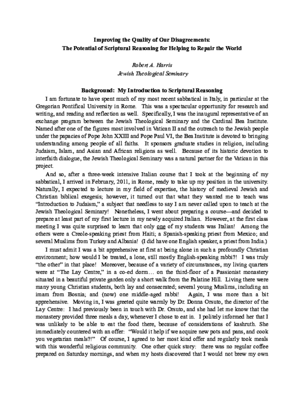(PDF) Improving the Quality of Our Disagreements: The Potential of ...