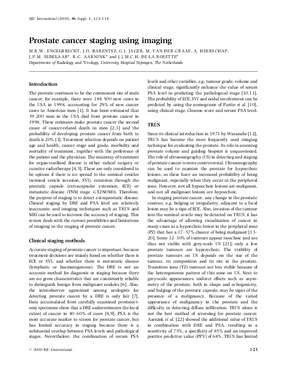 (PDF) Prostate cancer staging using imaging