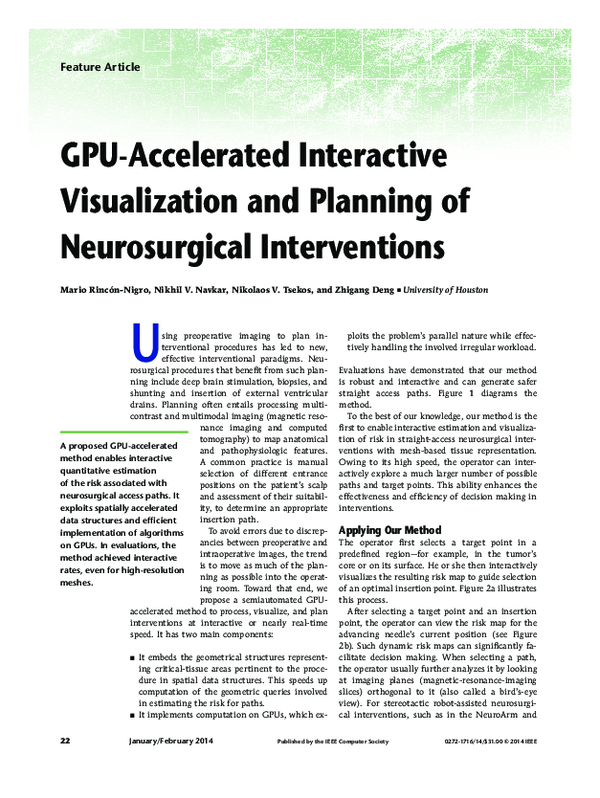 (PDF) GPU-Accelerated Interactive Visualization and Planning of Neurosurgical Interventions