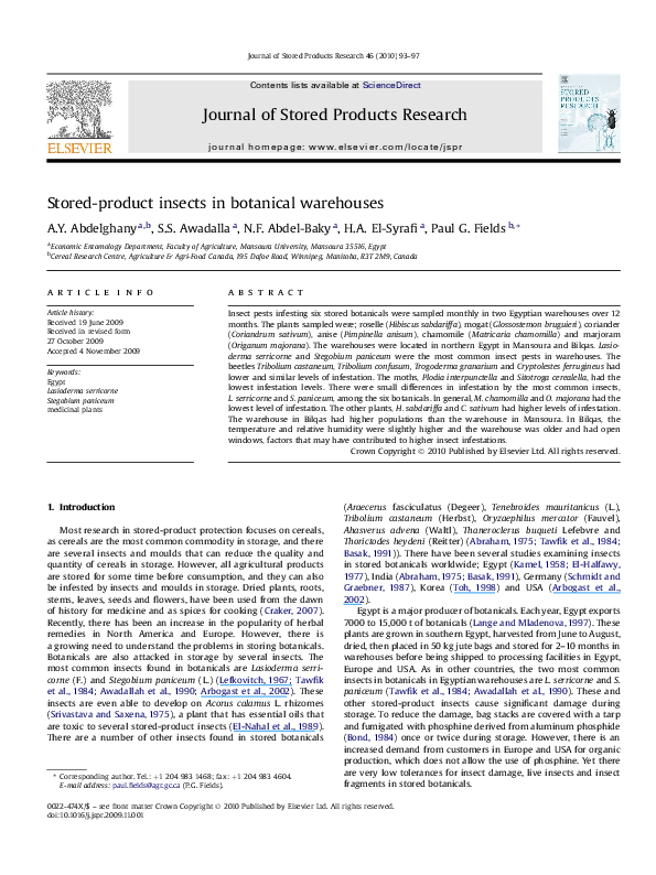 (PDF) Stored-product insects in botanical warehouses