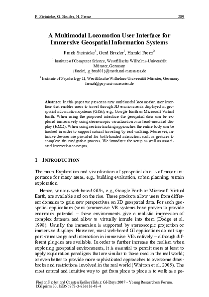 (PDF) A Multimodal Locomotion User Interface for Immersive Geospatial Information Systems