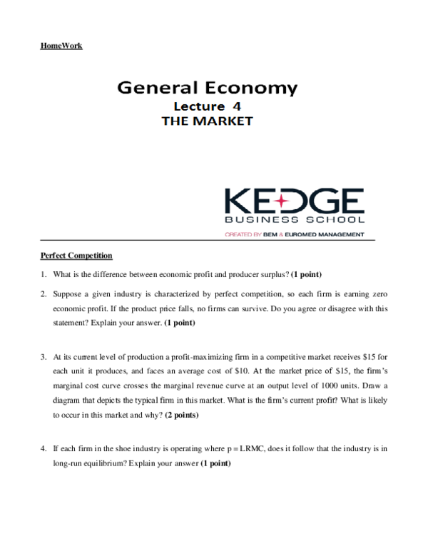 (PDF) HomeWork Perfect Competition