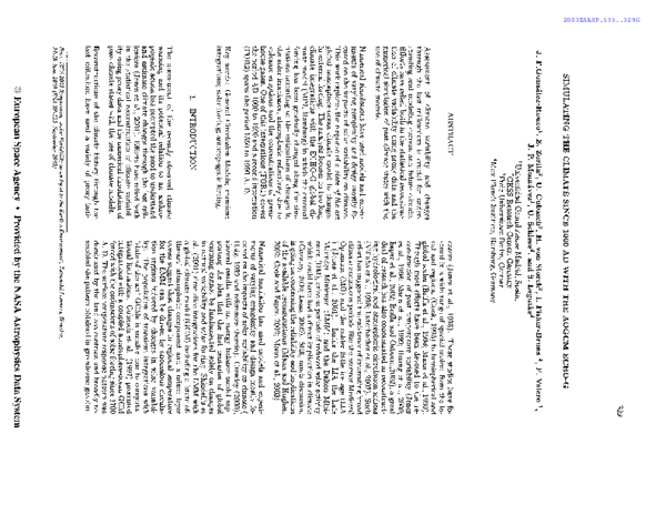 (PDF) Simulating the climate since 1000 AD with the AOGCM ECHO-G