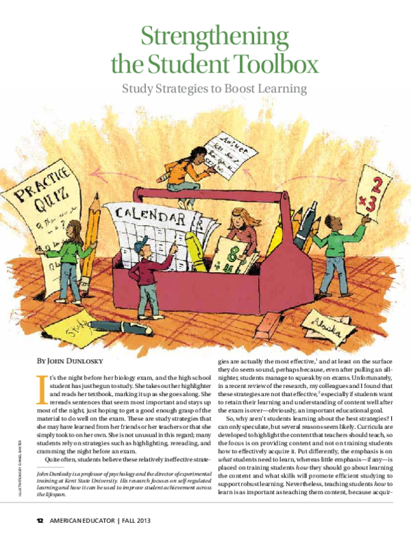 (PDF) Strengthening the Student Toolbox study strategies to Boost learning