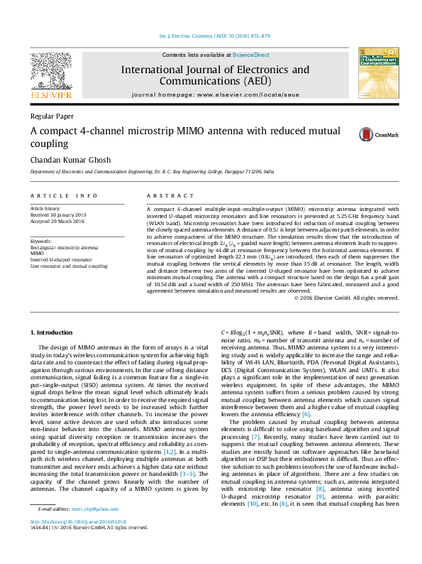 (PDF) A compact 4-channel microstrip MIMO antenna with reduced mutual ...