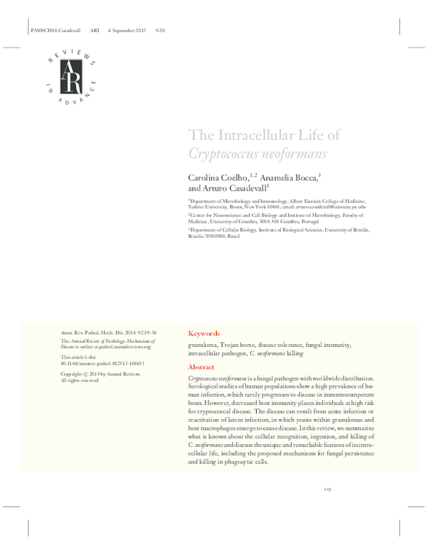 (PDF) The Intracellular Life of Cryptococcus neoformans