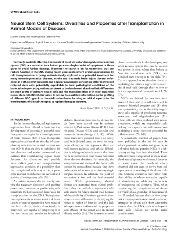 (PDF) Stem cell repair of central nervous system injury | Yo Momma - Academia.edu
