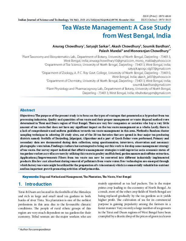 (PDF) Tea waste Management.pdf