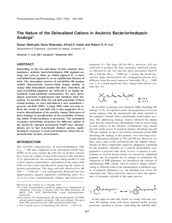 (PDF) The Nature of the Delocalized Cations in Azulenic ...