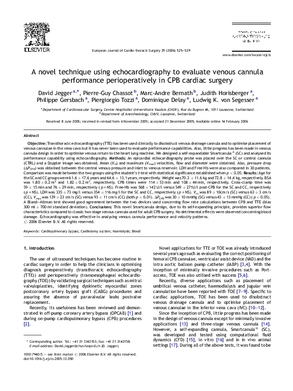 (PDF) A novel technique using echocardiography to evaluate venous ...