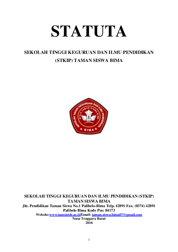 (PDF) STATUTA SEKOLAH TINGGI KEGURUAN DAN ILMU PENDIDIKAN (STKIP) TAMAN ...