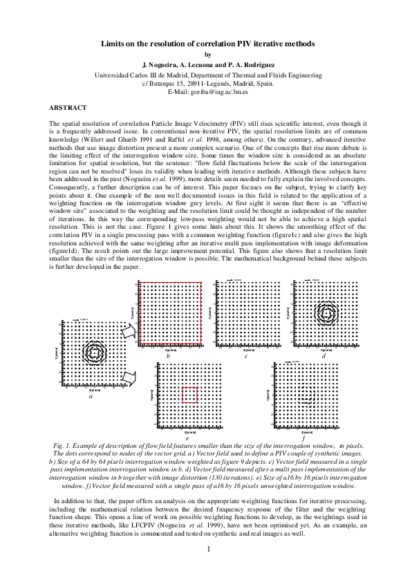 Pdf Limits On The Resolution Of Correlation Piv Iterative Methods
