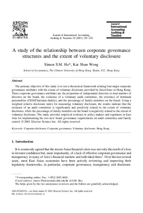(PDF) A study of the relationship between corporate governance structures and the extent of ...