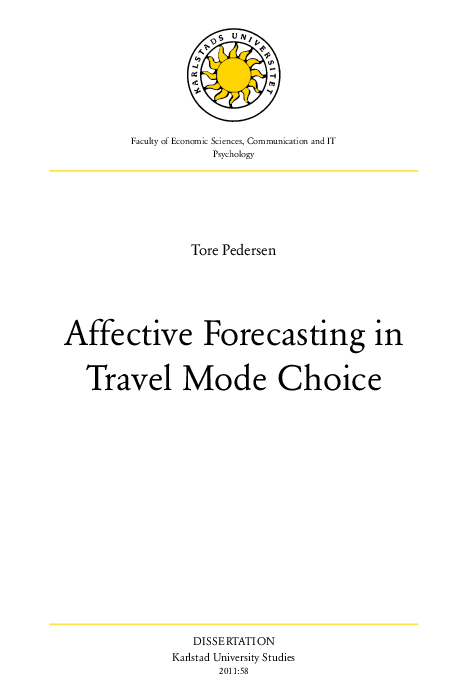 (PDF) Affective Forecasting in Travel Mode Choice