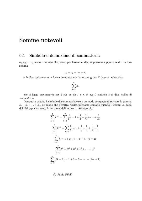 (PDF) Somme notevoli v.1.2