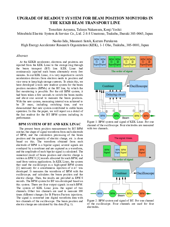 (PDF) Upgrade of Readout System for Beam Position Monitors in the Kekb ...