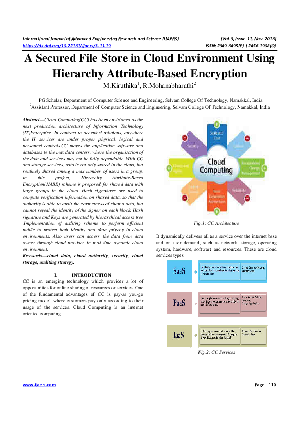 Pdf Secure Hierarchical Attribute Based File Storage In Cloud