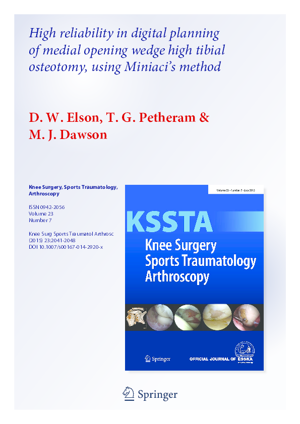 (PDF) High reliability in digital planning of medial opening wedge high ...