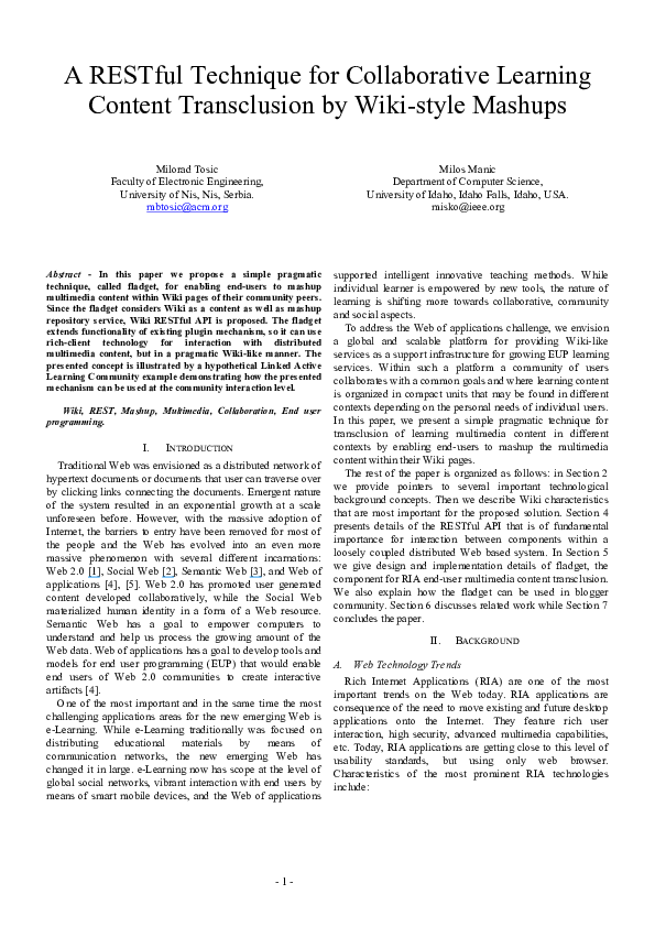 (PDF) A RESTful technique for collaborative learning content ...
