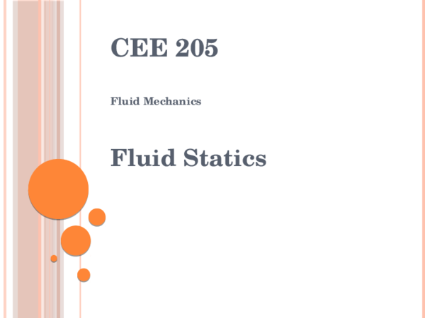 (PPT) Fluid Statics