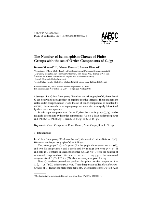 Pdf The Number Of Isomorphism Classes Of Finite Groups With The Set