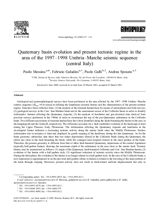 (PDF) Quaternary basin evolution and present tectonic regime in the ...