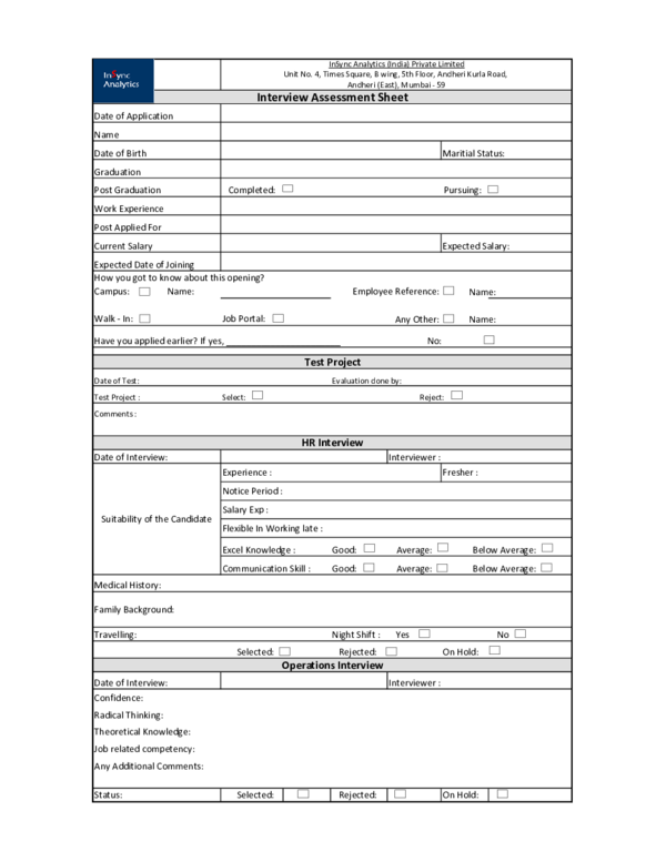 (PDF) Interview Assessment Sheet