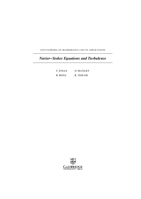 (PDF) Navier-Stokes Equations and Turbulence