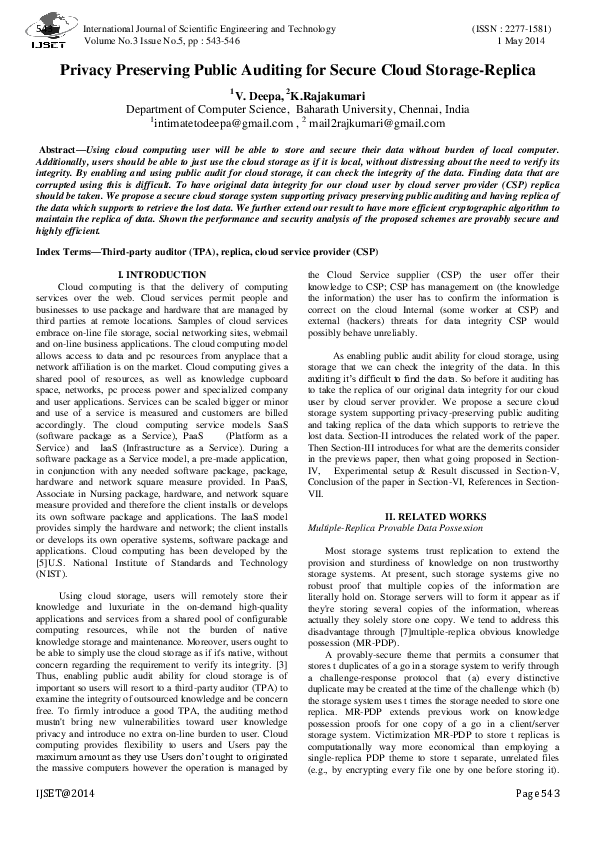 Pdf Efficient Public Integrity Auditing Of Collaboratively Stored Data In Cloud Storage With