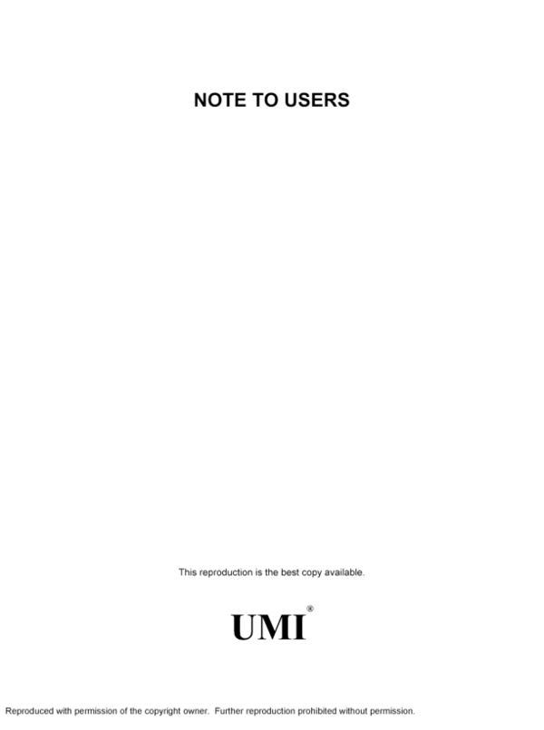 (PDF) NOTE TO USERS UMI