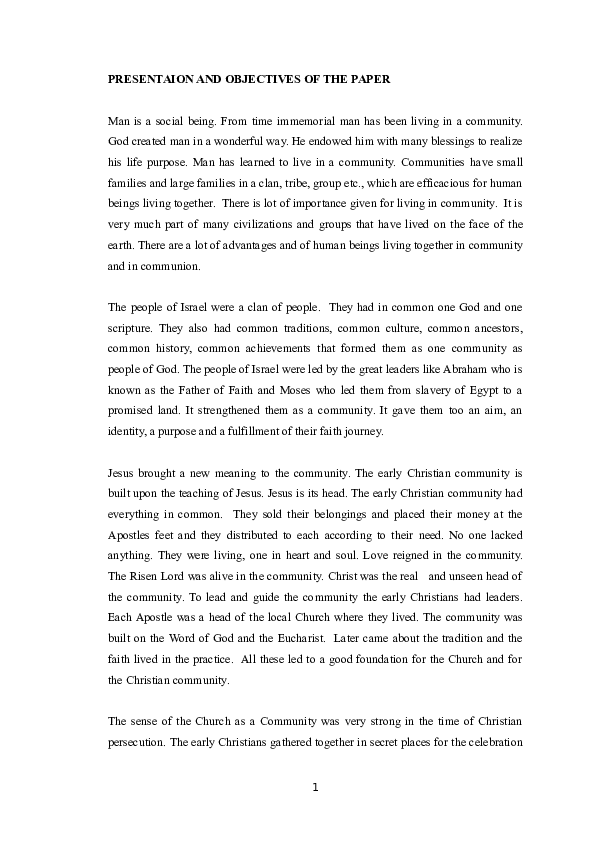 (DOC) PRESENTAION AND OBJECTIVES OF THE PAPER