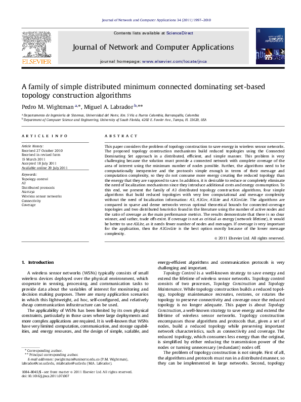(PDF) A family of simple distributed minimum connected dominating set-based topology ...