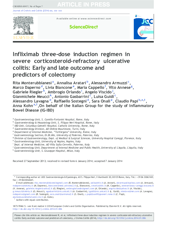(PDF) Infliximab three-dose induction regimen in severe corticosteroid ...