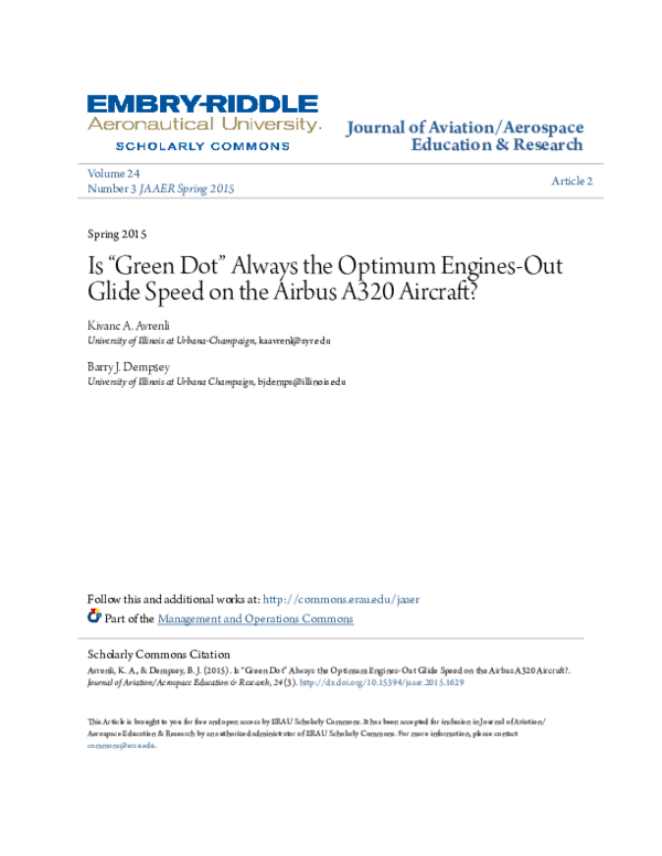 (PDF) Is “Green Dot” Always the Optimum Engines-Out Glide Speed on the ...