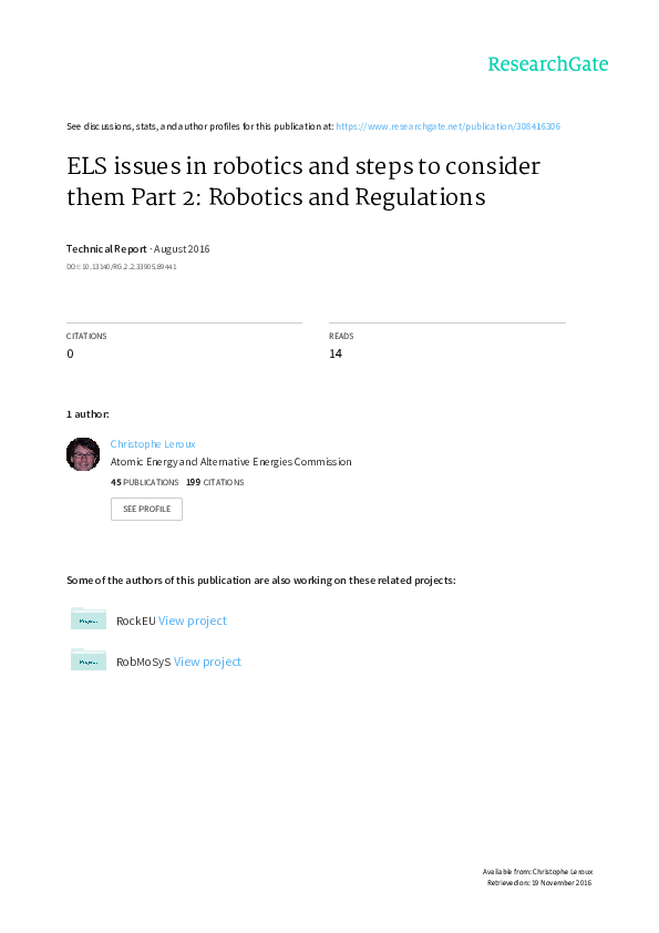 (PDF) ELS issues in robotics and steps to consider them - Part 2 ...