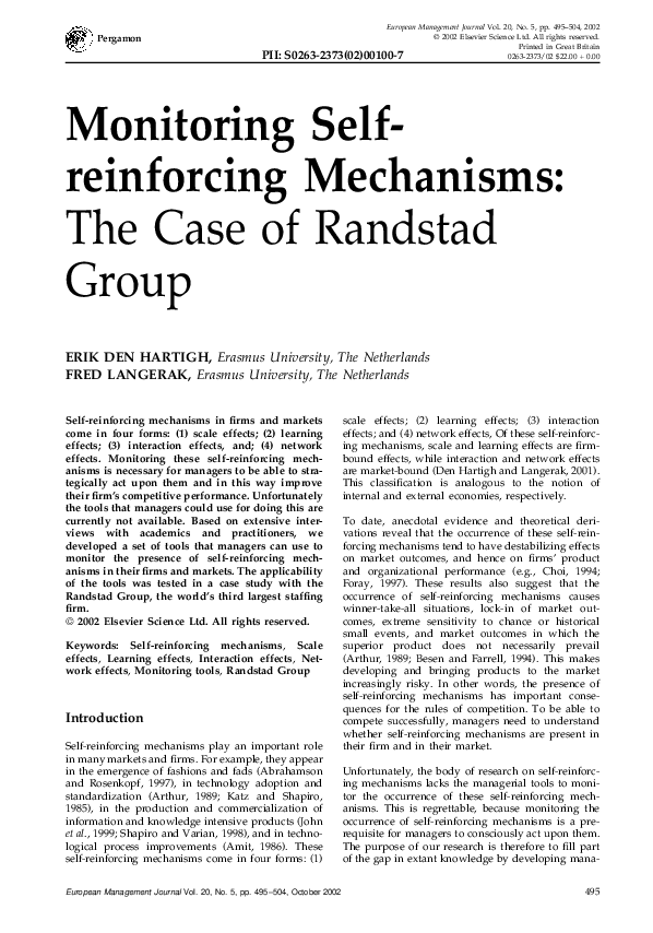 (PDF) Monitoring Self-reinforcing Mechanisms