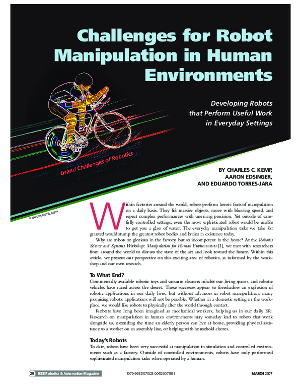(PDF) Challenges for robot manipulation in human environments [Grand ...