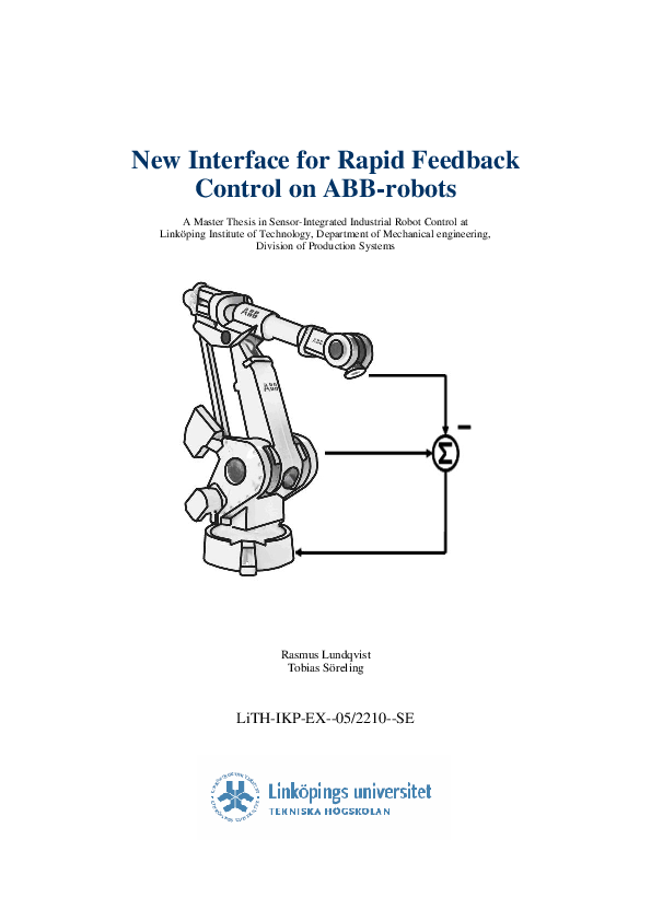 (PDF) New Interface for Rapid Feedback Control on ABB-robots