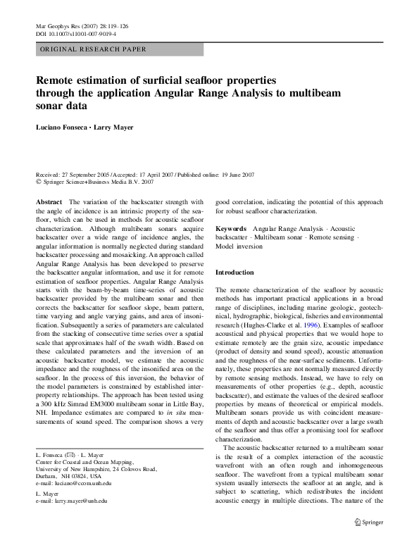(PDF) Remote estimation of surficial seafloor properties through the application Angular Range ...