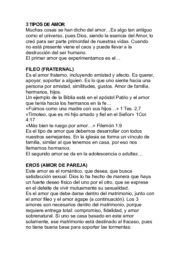 (DOC) 3 TIPOS DE AMOR