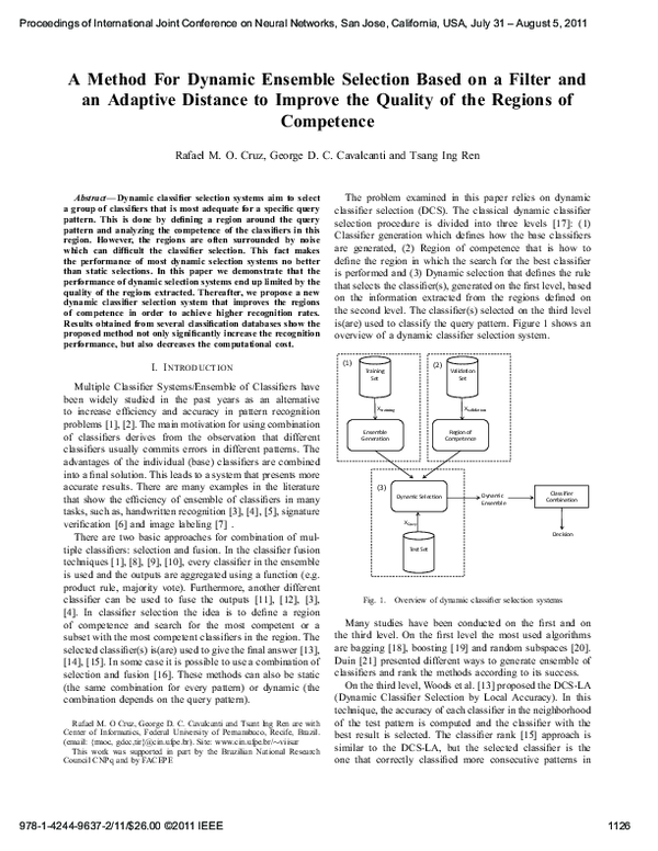 Pdf A Method For Dynamic Ensemble Selection Based On A Filter And An