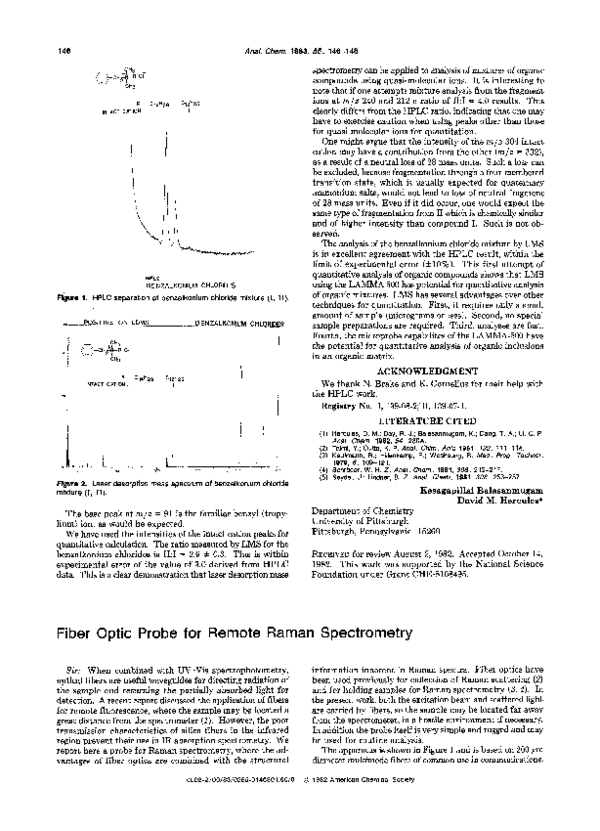 (PDF) Fiber optic probe for remote Raman spectrometry