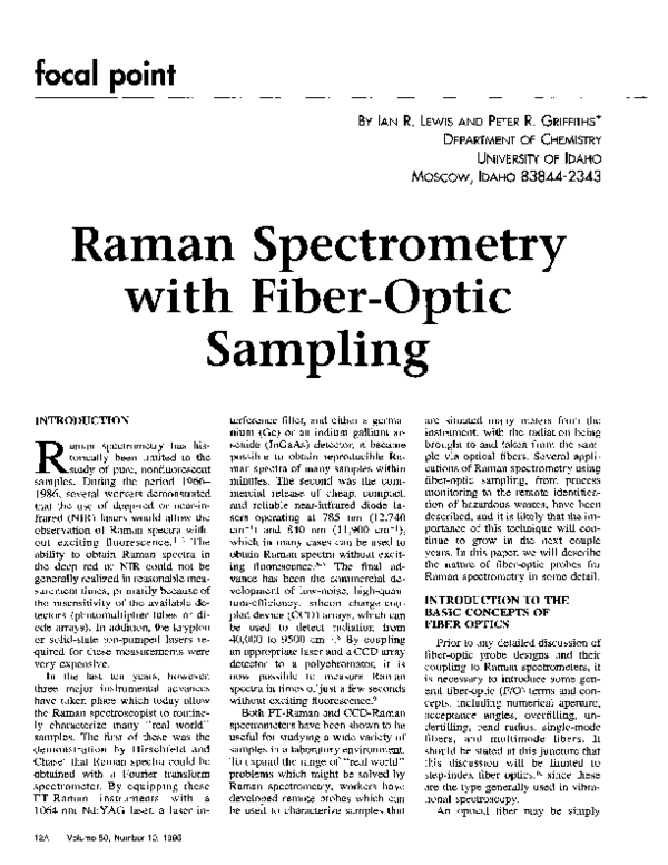 (PDF) Raman spectrometry with fiber-optic sampling