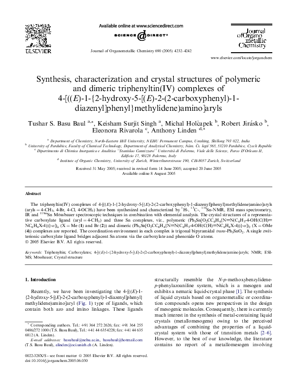 Pdf Synthesis Characterization And Crystal Structure Of A Copper Ii Complex Of 1 10