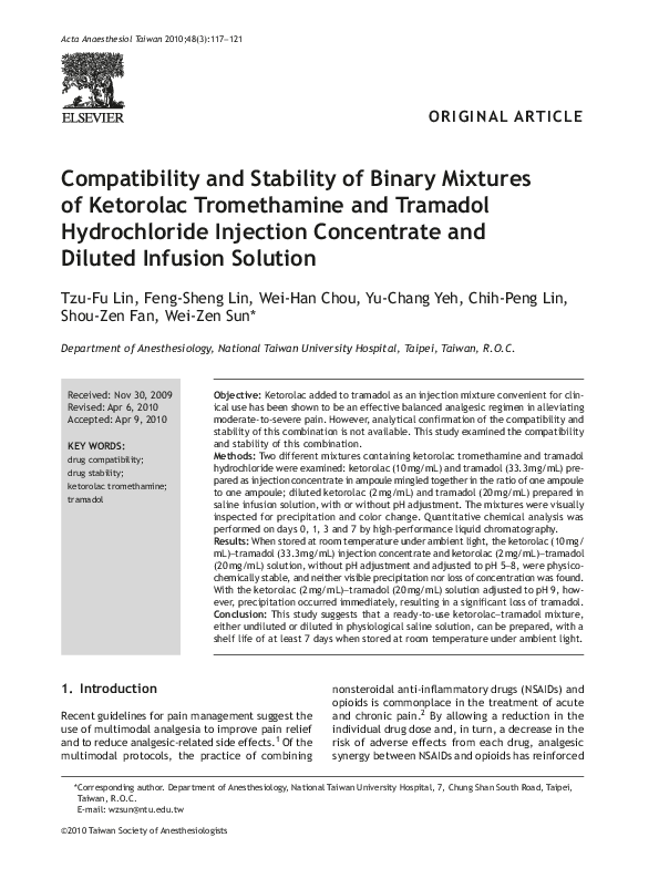 (PDF) Compatibility and stability of binary mixtures of ketorolac ...