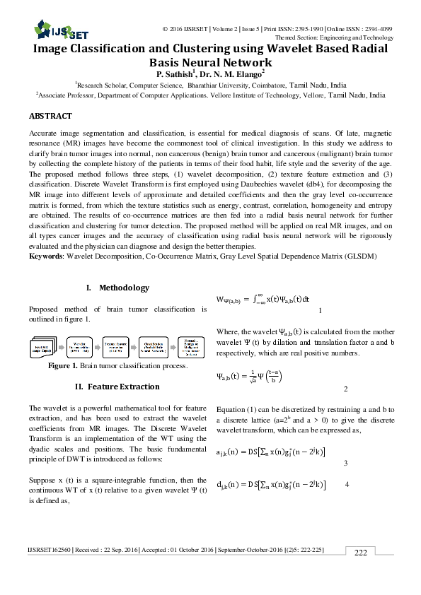 Pdf Image Classification And Clustering Using Wavelet Based Radial Basis Neural Network