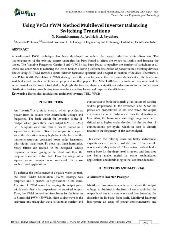 (PDF) Using VFCB PWM Method Multilevel Inverter Balancing Switching ...