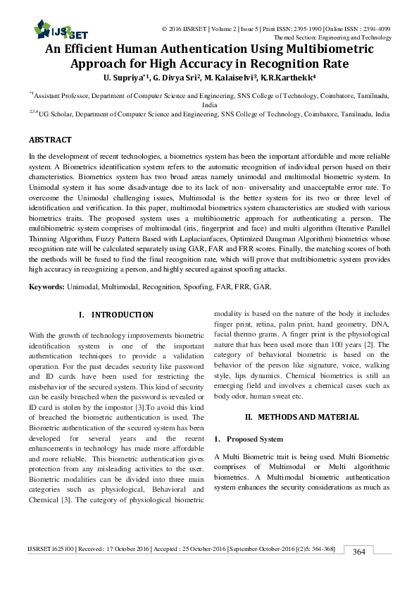 (PDF) An Efficient Human Authentication Using Multibiometric Approach for High Accuracy in ...
