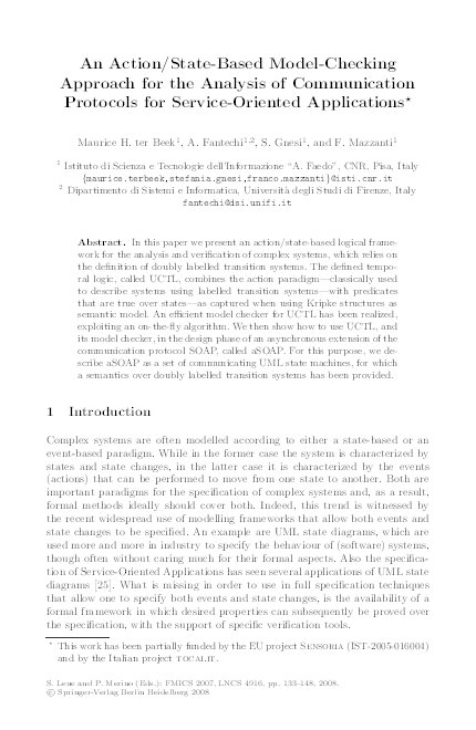 Pdf An Actionstate Based Model Checking Approach For The Analysis Of